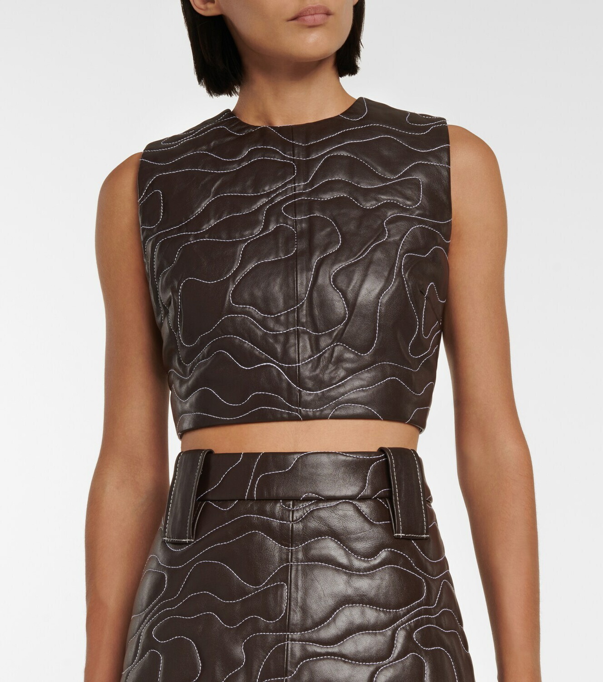 Ganni - Leather crop top GANNI