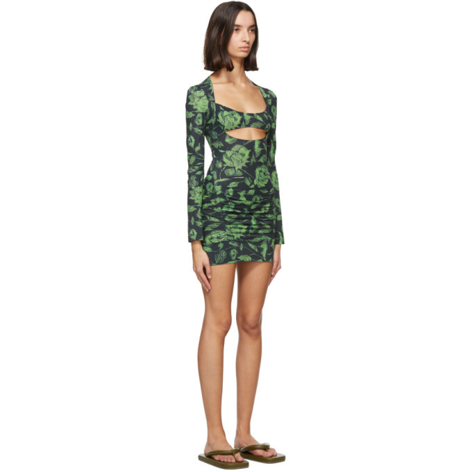 Charlotte Knowles SSENSE Exclusive Black and Green Scant Dress ...