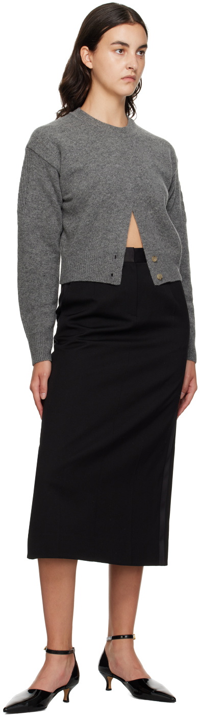 Recto Gray Open Front Sweater Recto