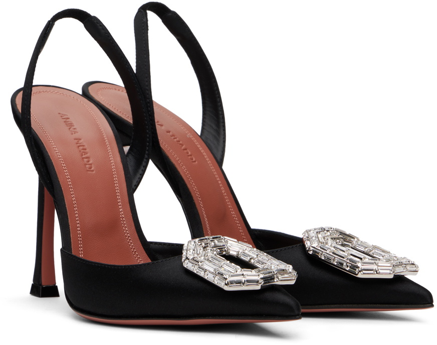Amina Muaddi Black Camelia Sling 105 Heels Amina Muaddi