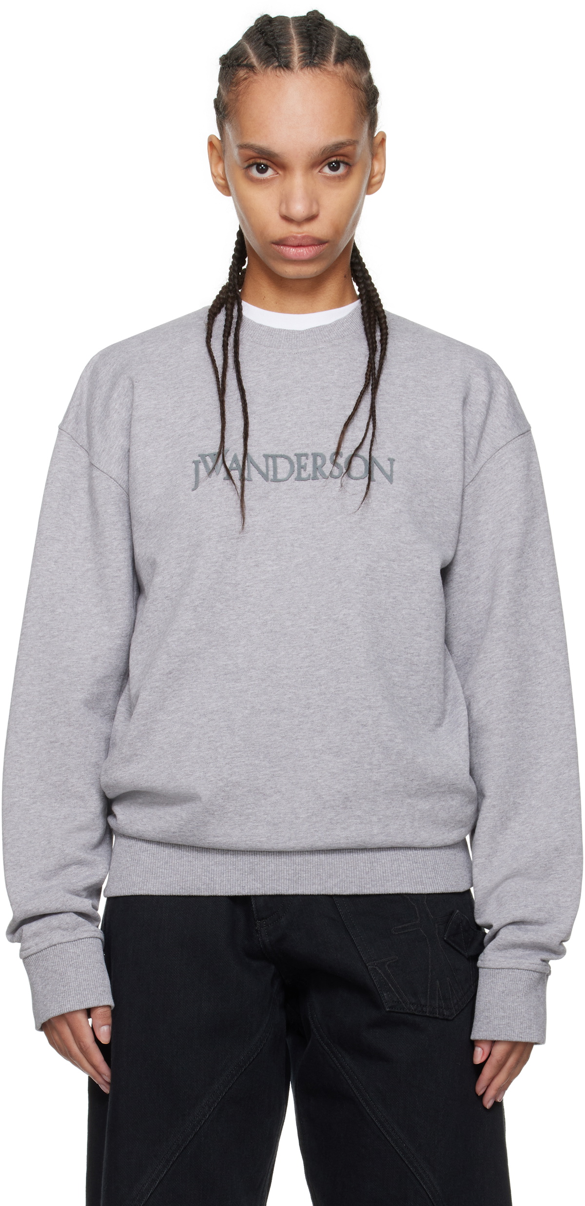 JW Anderson Gray Logo Embroidery Sweatshirt JW Anderson