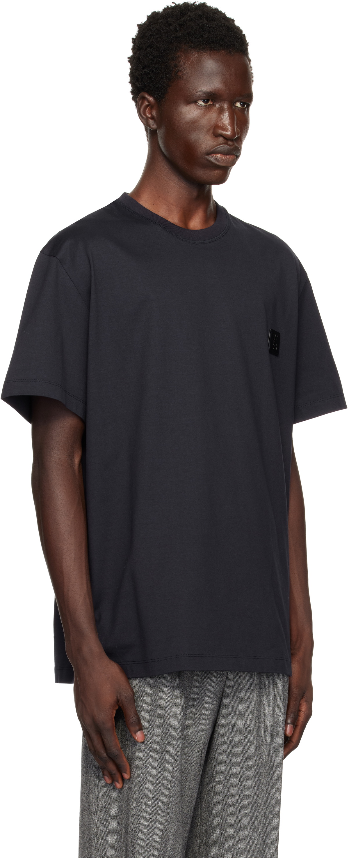 WOOYOUNGMI Navy Square Label T-shirt Wooyoungmi