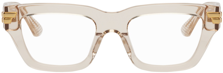Bottega Veneta Beige Classic Glasses Bottega Veneta