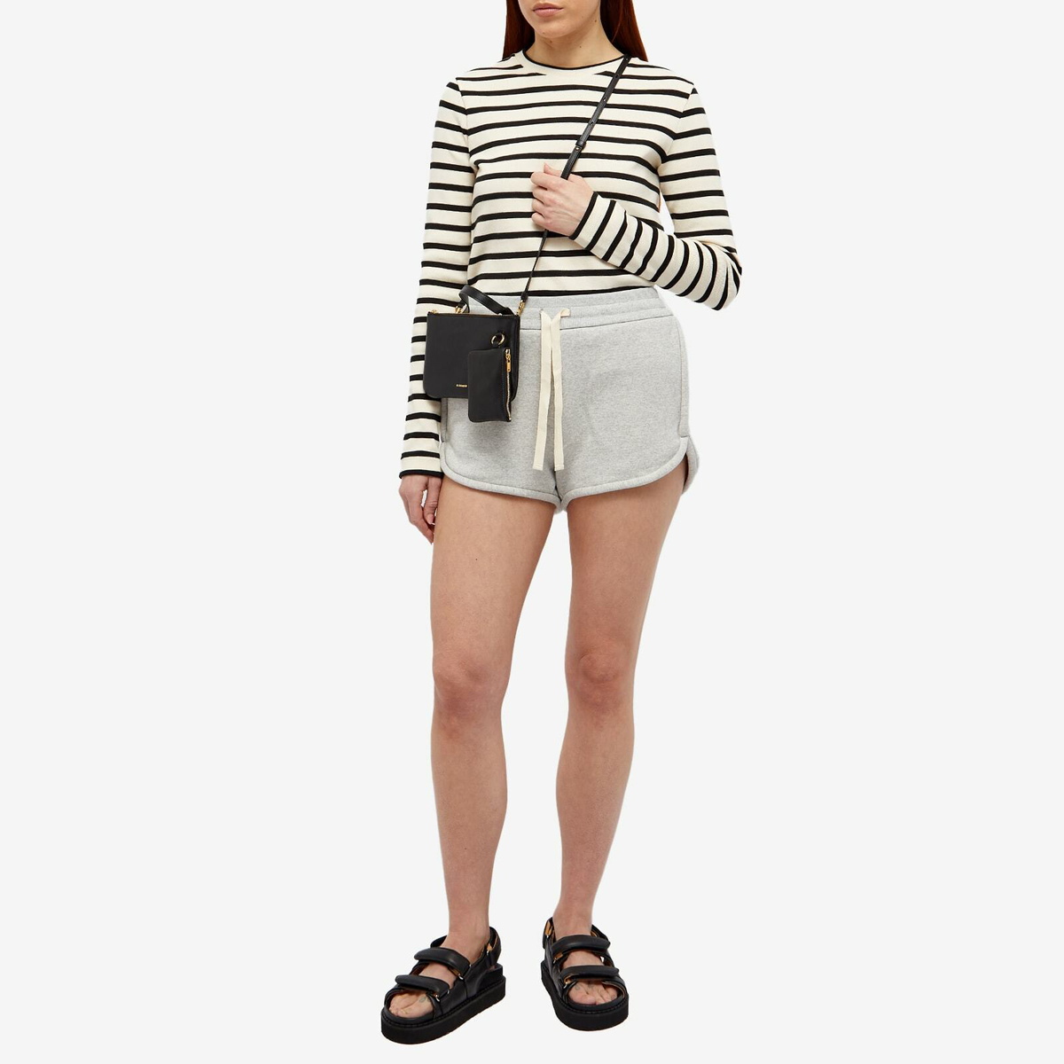 Jil Sander Women's Logo Sweat Short in Grey Jil Sander