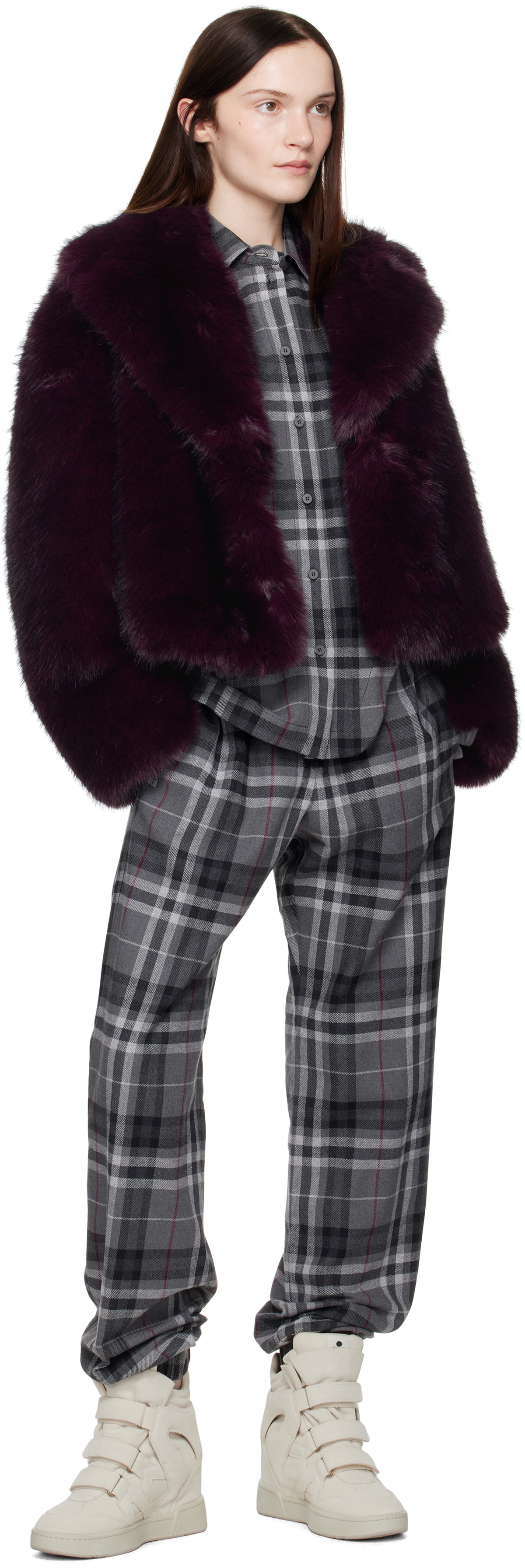 Stand Studio Purple Samara Faux-Fur Jacket Stand Studio