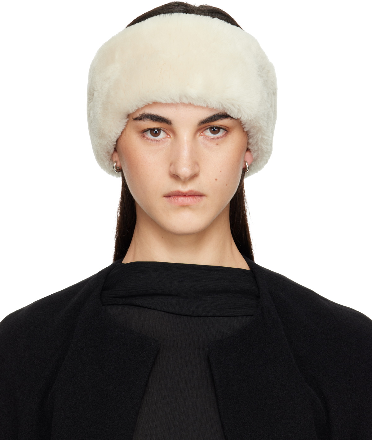 TOTEME Off-White Double-Sided Shearling Headband Toteme