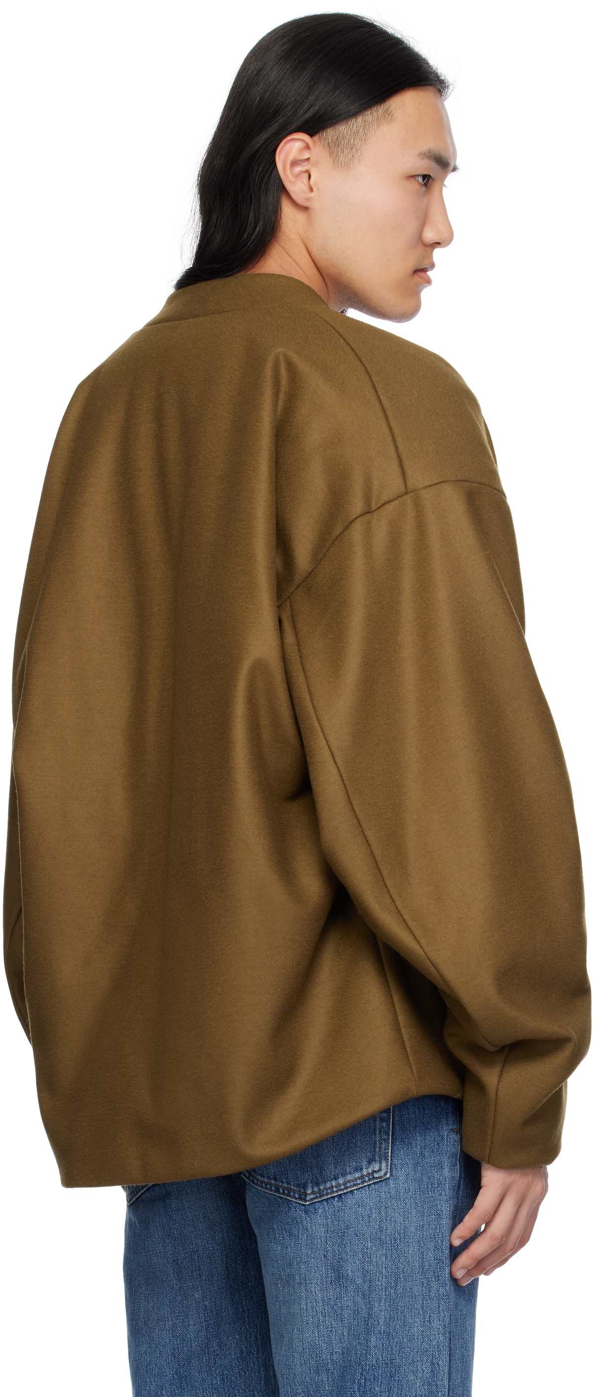Jil Sander Brown Zip Up Bomber Jacket Jil Sander