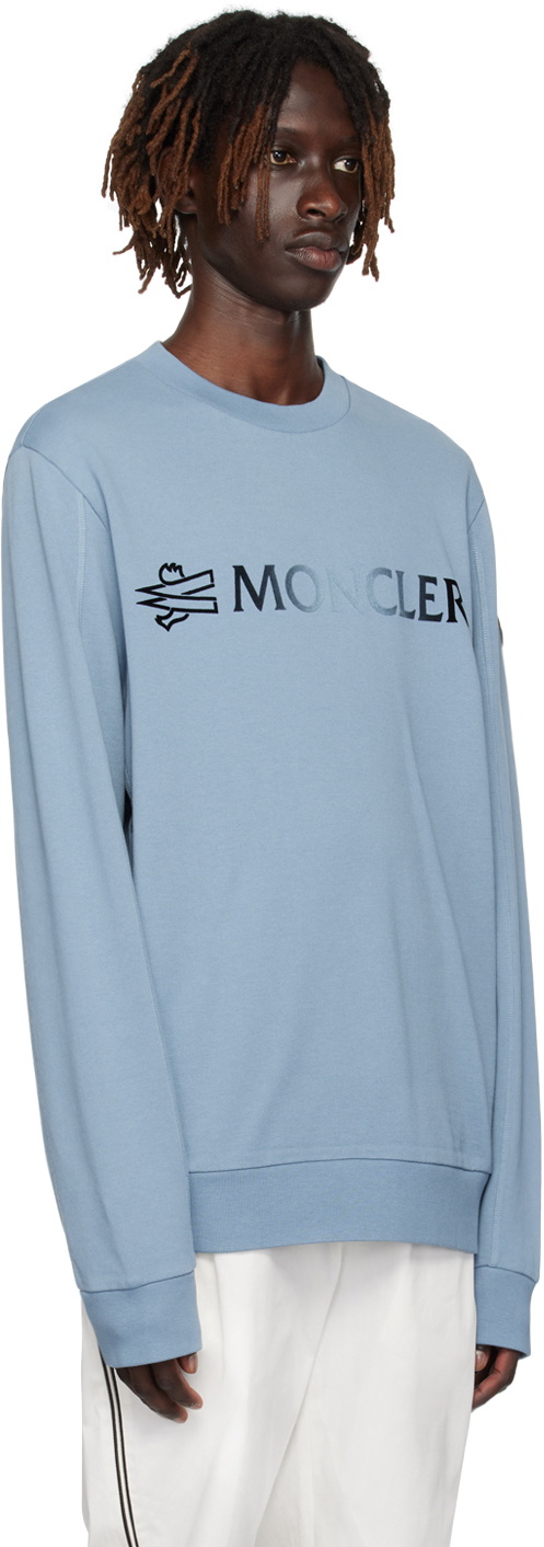 Moncler Blue Flocked Sweatshirt Moncler
