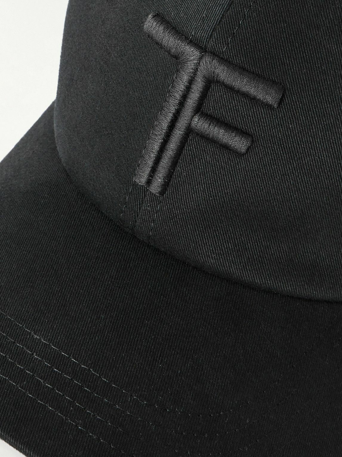TOM FORD - Leather-Trimmed Logo-Embroidered Cotton-Twill Baseball Cap ...