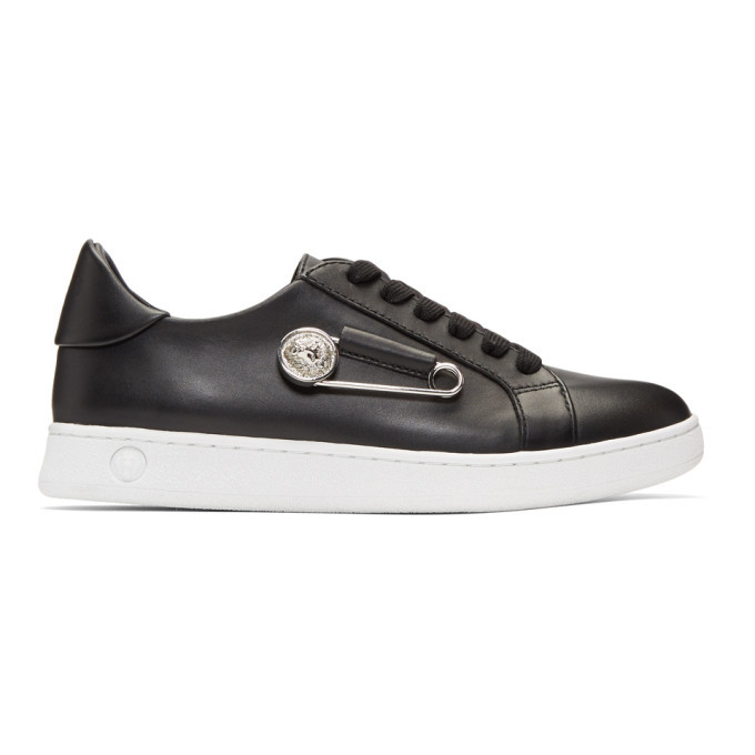 Versus Black Safety Pin Sneakers Versus