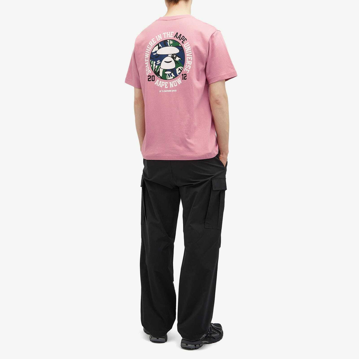 Men's AAPE AP Logo T-Shirt in Pink AAPE by A Bathing Ape