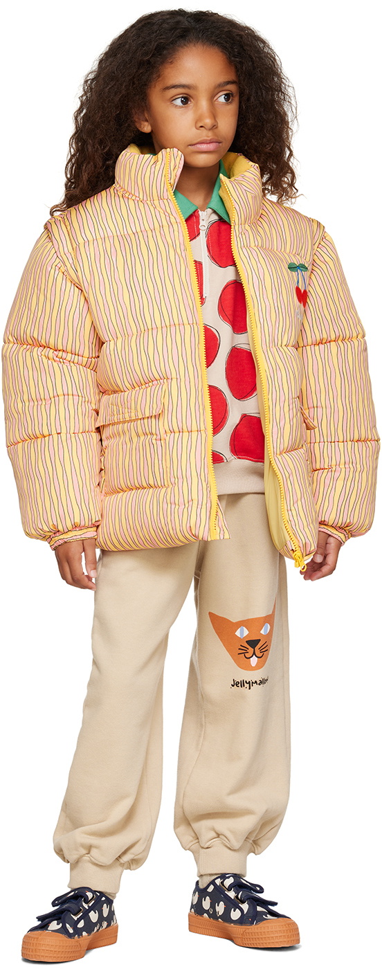 Jellymallow Kids Yellow Wave Puffer Jacket Jellymallow