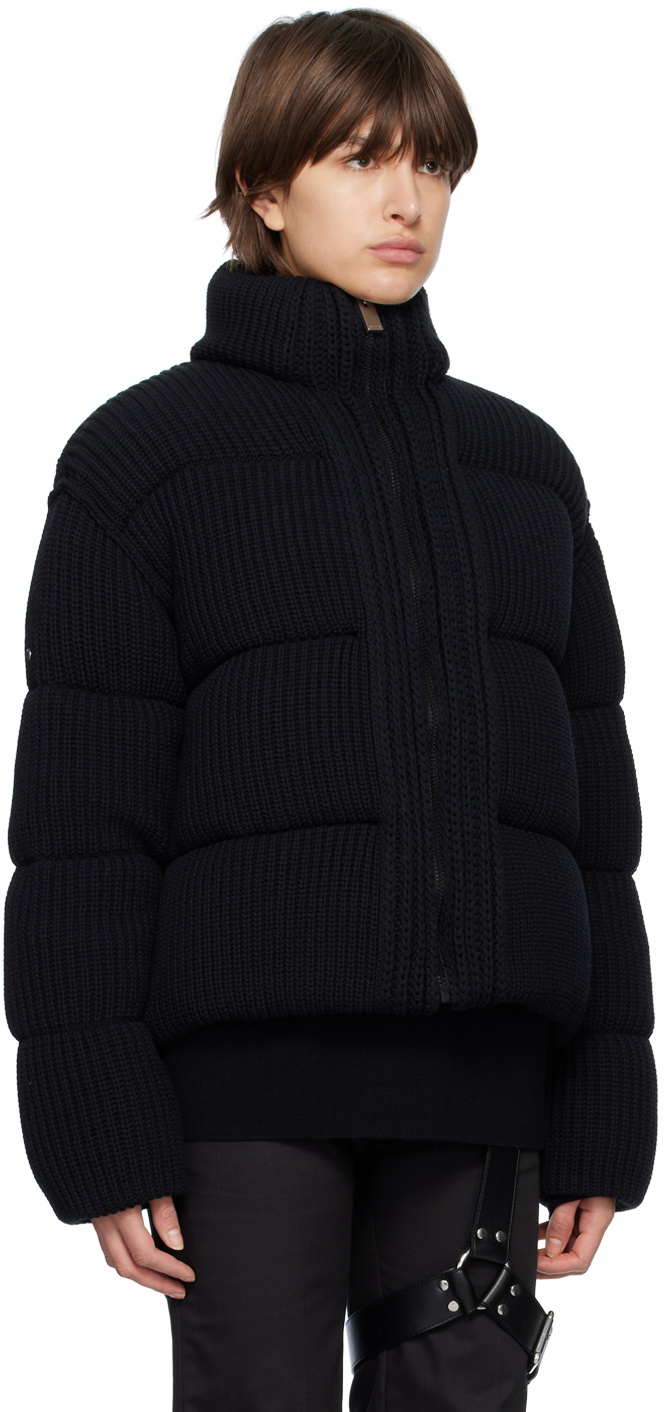 Moncler Genius Black Rib Knit Down Jacket Moncler Genius