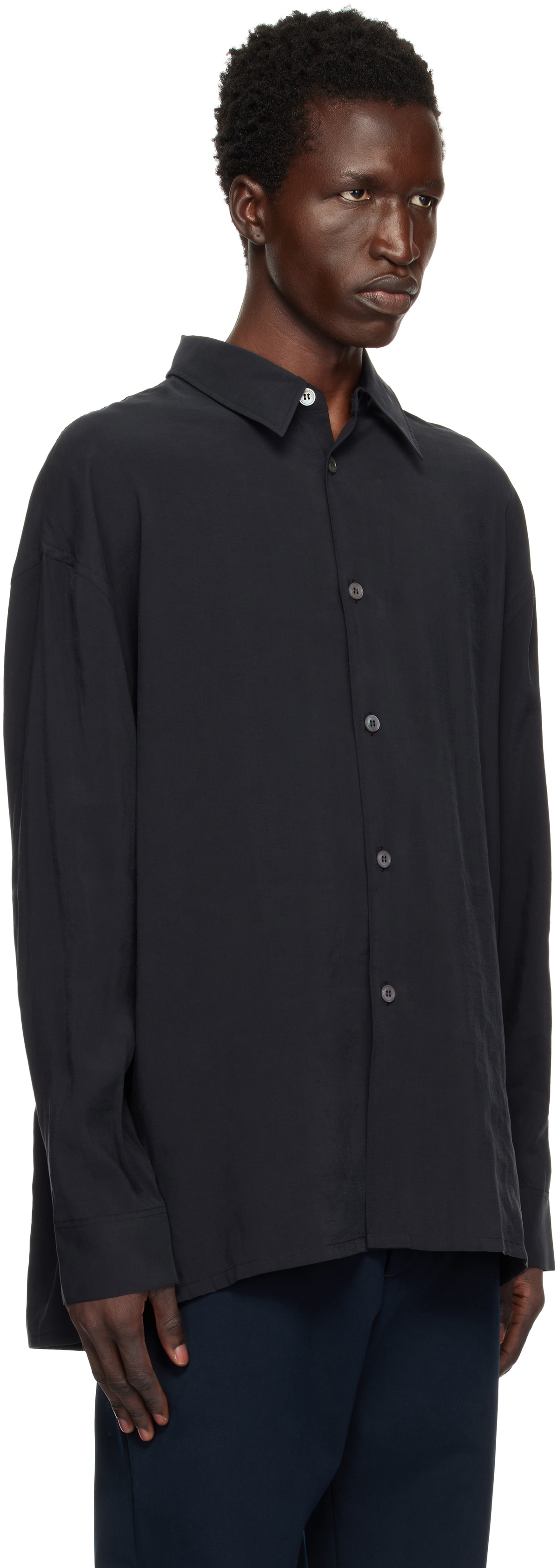 Studio Nicholson Navy Strike Shirt Studio Nicholson