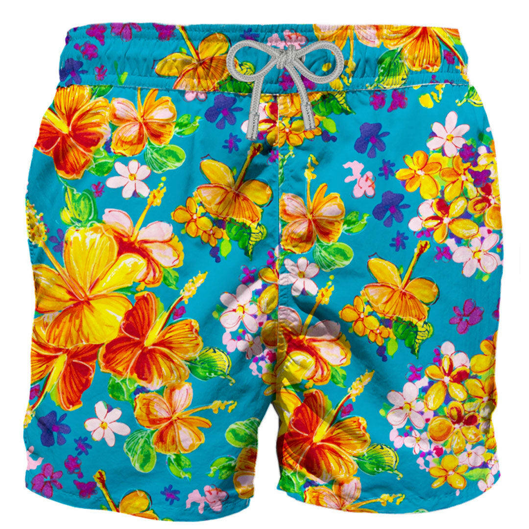 MC2 Saint Barth Man Classic Swim Shorts With Flower Print MC2 Saint Barth