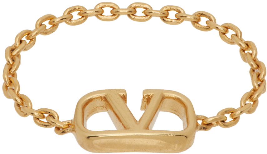 Valentino Garavani Gold Mini VLogo Signature Ring Valentino Garavani