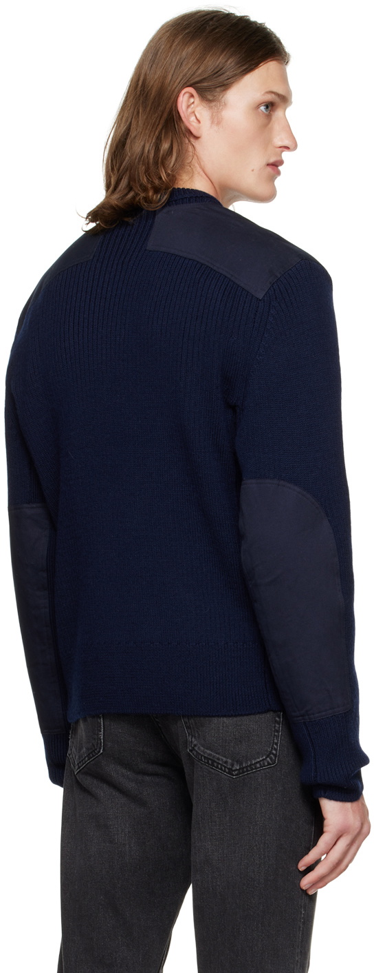 rag & bone Navy Dexter Mixed Media Sweater Rag and Bone