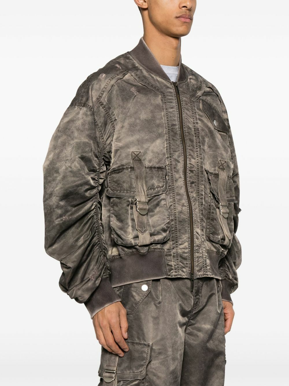 Feng Chen Wang Faded-Effect Bomber Jacket Feng Chen Wang