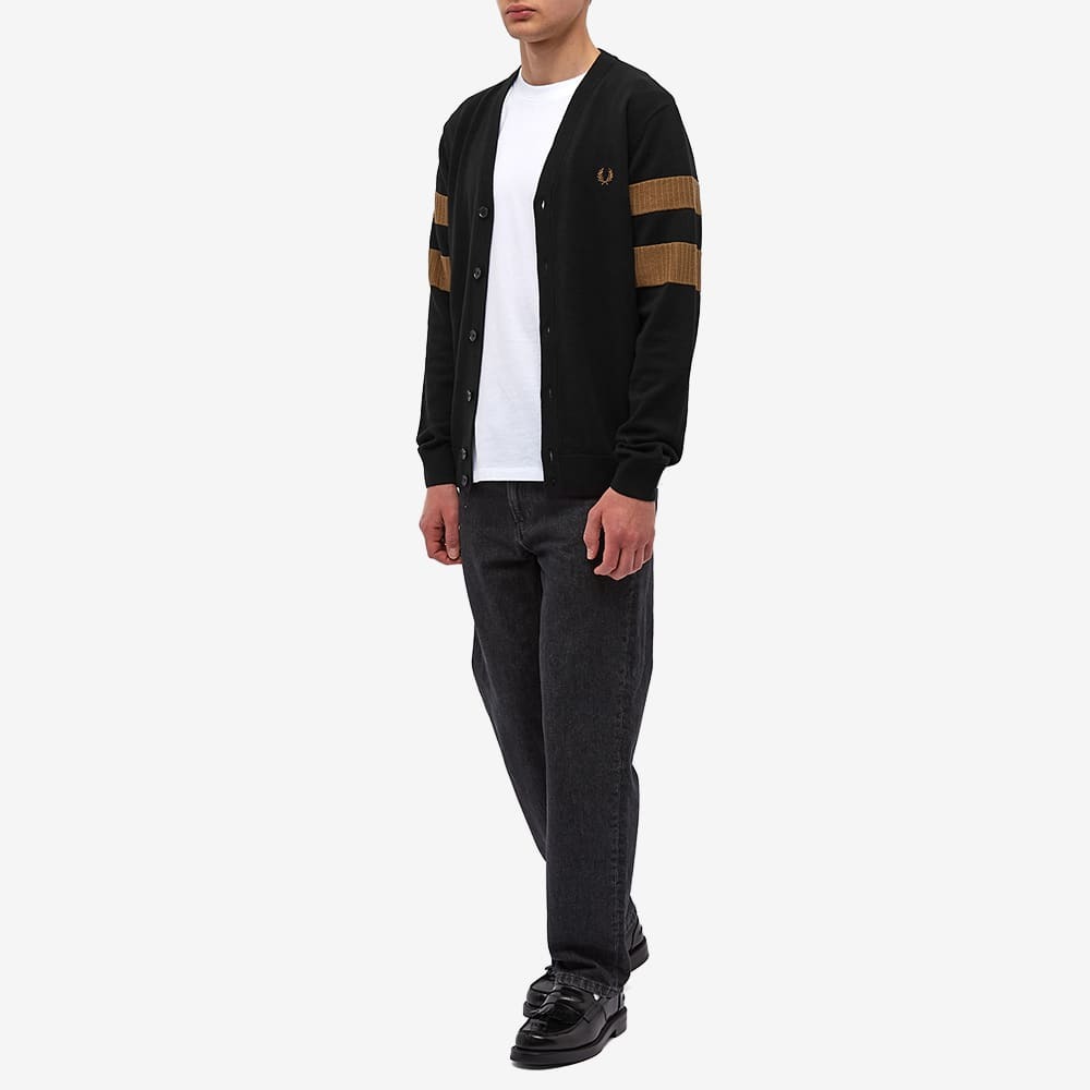Fred Perry Authentic Men's Tipped Sleeve Cardigan in Black Fred Perry ...