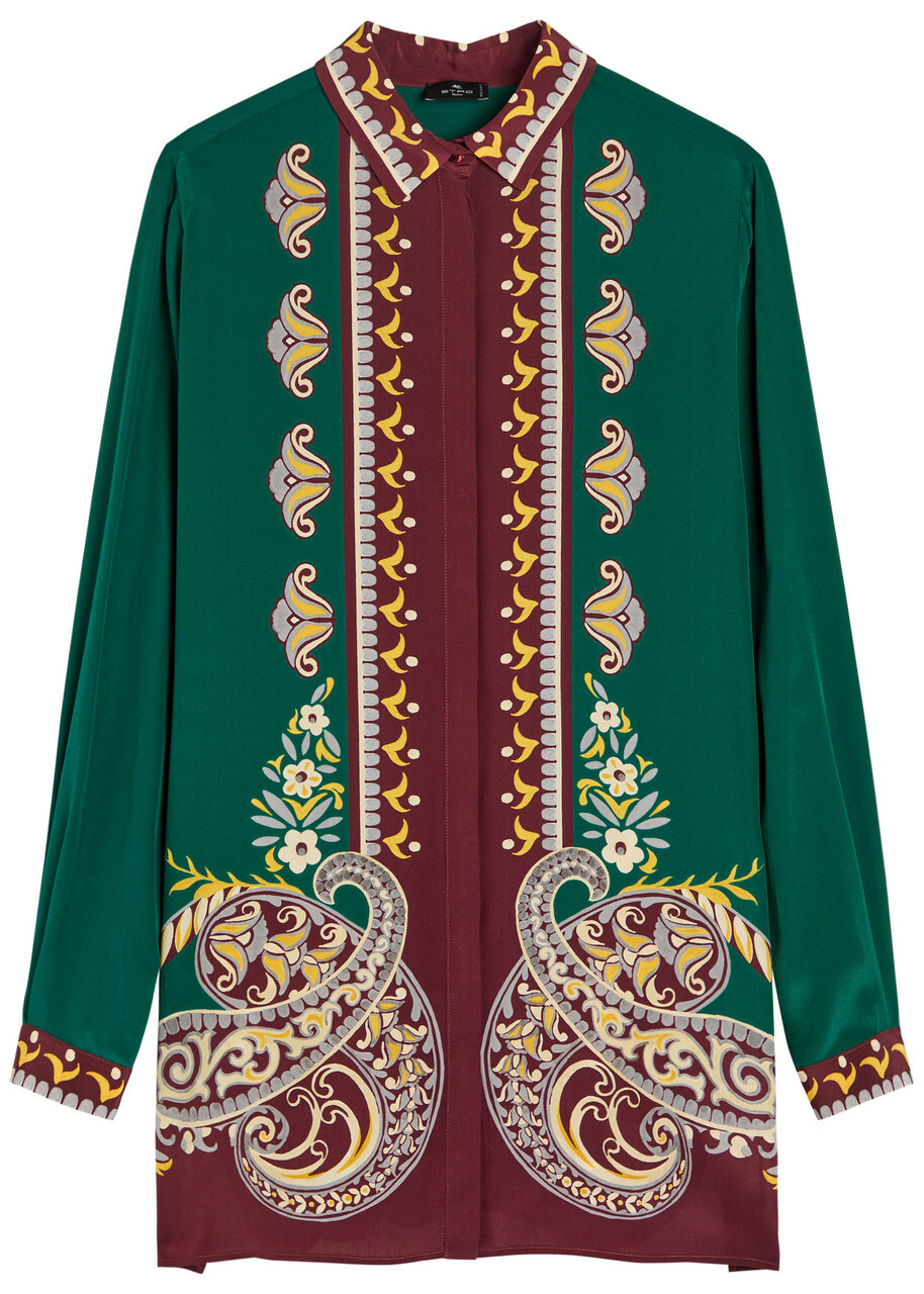 Etro Printed Silk Shirt Multi Print Etro