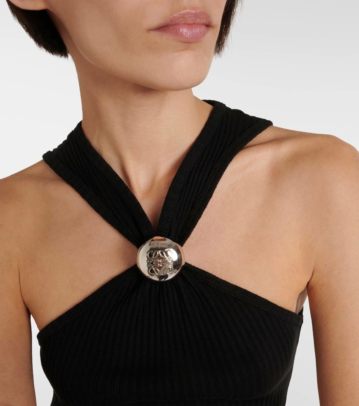 Loewe Pebble ribbed-knit cotton jersey top Loewe