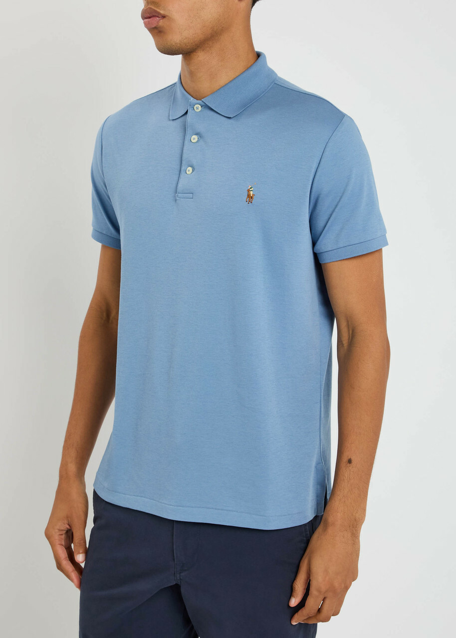 Polo Ralph Lauren Logo-embroidered Cotton Polo Shirt Blue Polo Ralph Lauren