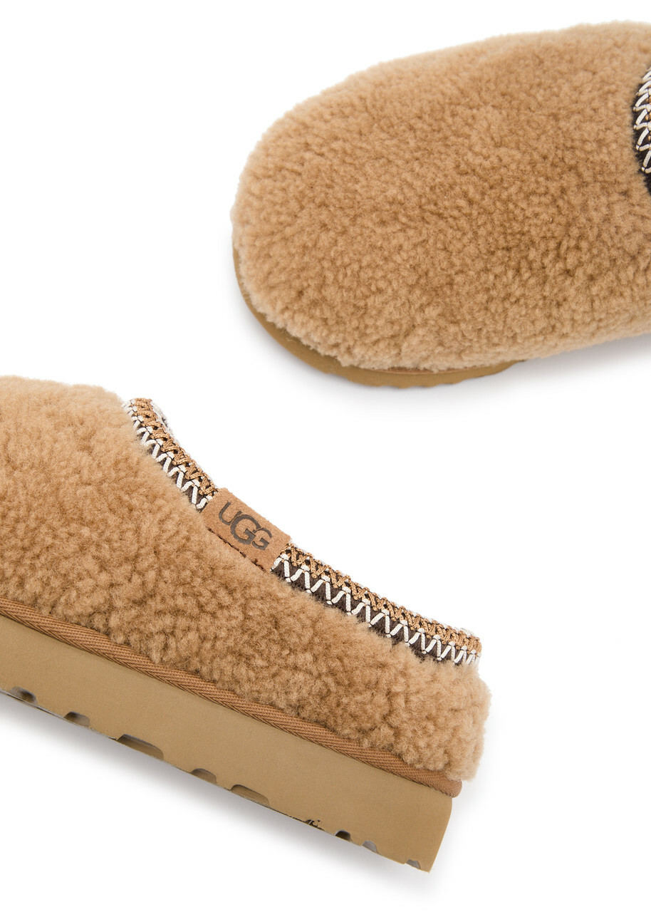 Ugg Tasman Maxi Curly Shearling Flatform Slippers Tan Ugg