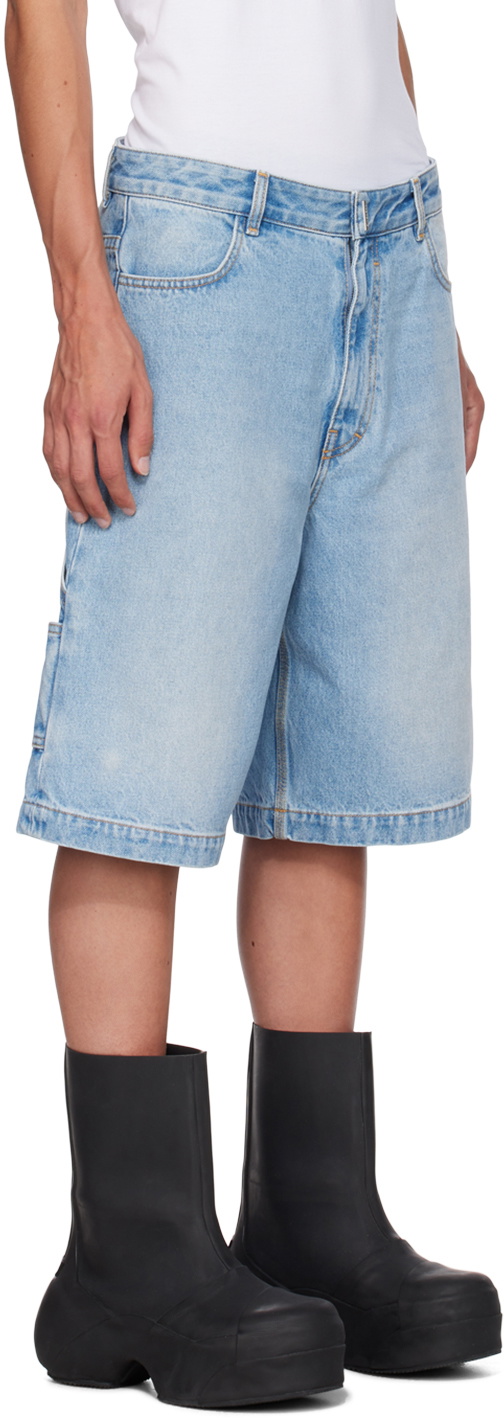 Givenchy Blue Hammer Loop Denim Shorts Givenchy