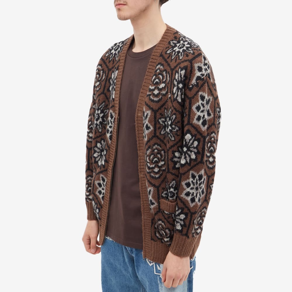 Patta Men's Wall Flower Fleece Jacket in Birch And Dark Gull Grey Patta