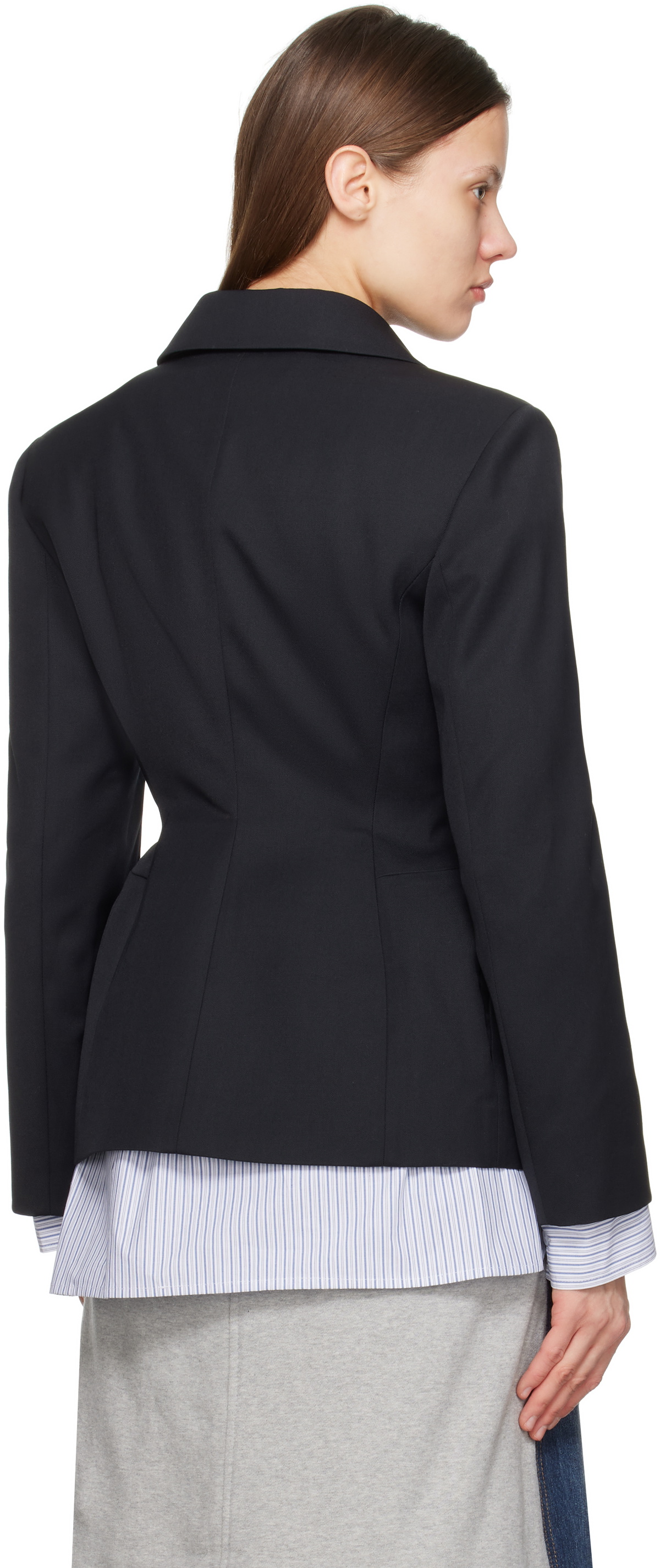 Pushbutton Navy Wool Reversible Blazer Pushbutton