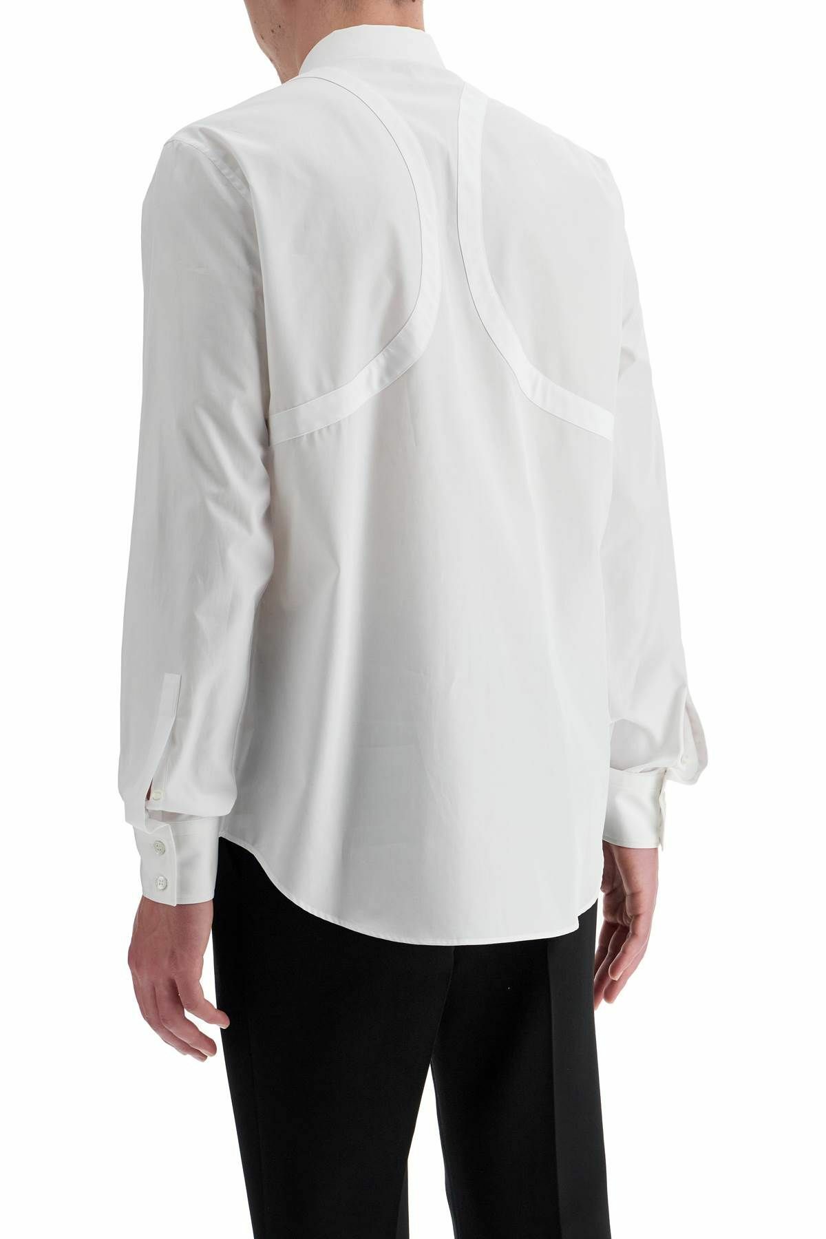 ALEXANDER MCQUEEN poplin harness shirt for men White Alexander McQueen