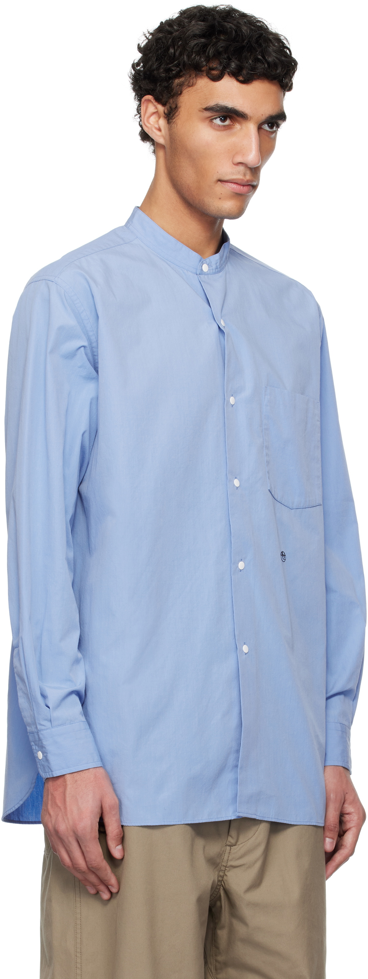 nanamica Blue Band Collar Wind Shirt Nanamica