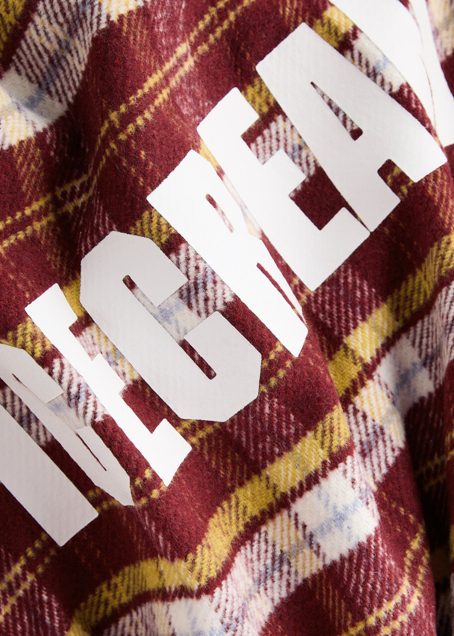 Ice Cream Logo-print Checked Flannel Overshirt Red ICECREAM