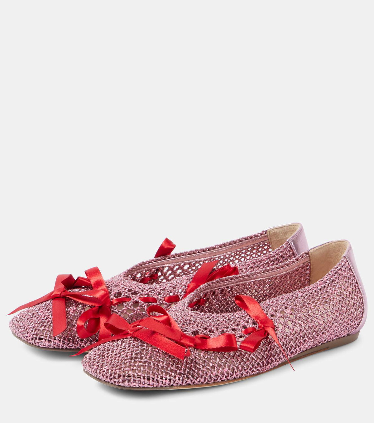 Simone Rocha Bow-detail crochet ballet flats Simone Rocha