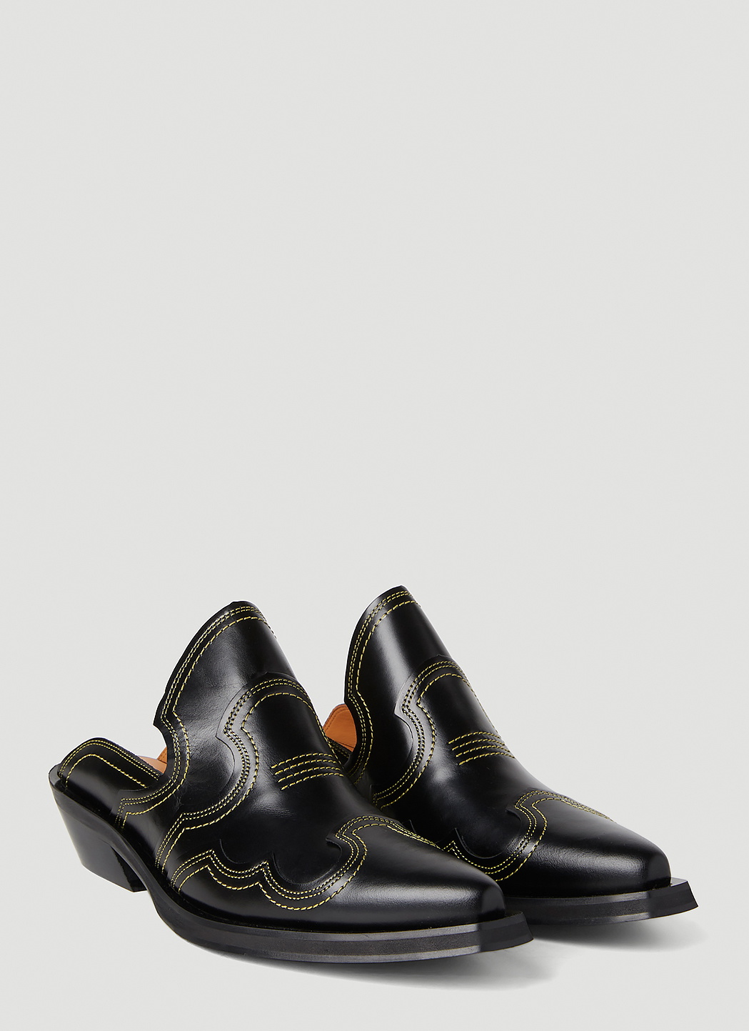 GANNI Embroidered Western Mules GANNI