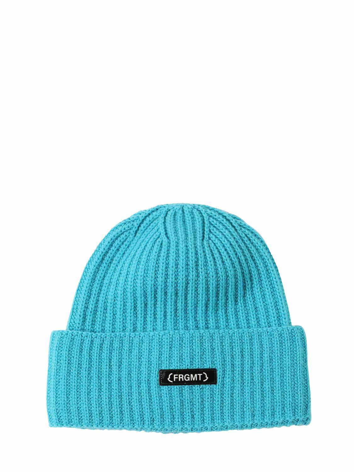 MONCLER GENIUS - Moncler X Frgmt Logo Wool Rib Beanie Hat Moncler Genius