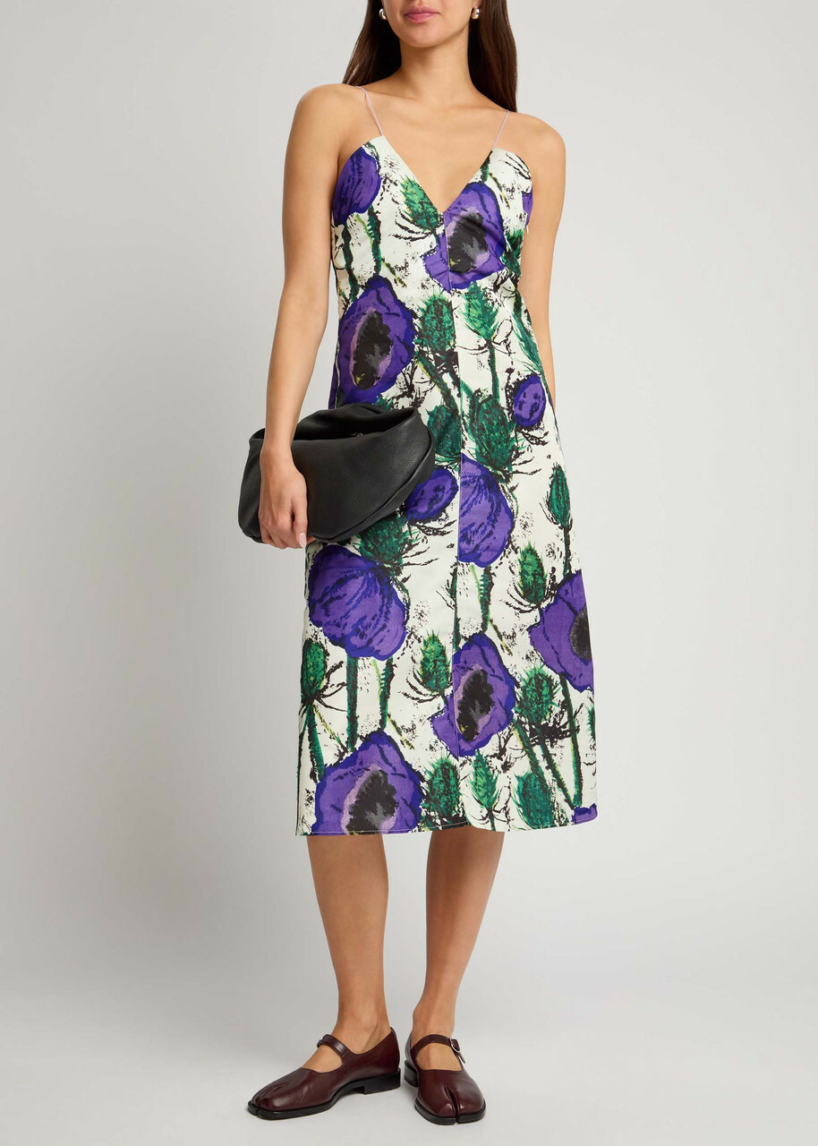 Wales Bonner Josephine Cotton-blend Poplin Midi Dress Multicoloured 1 ...