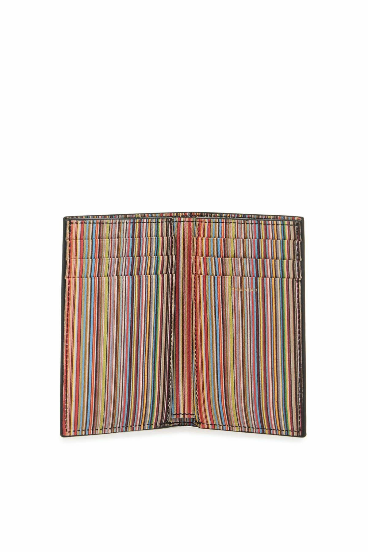 PAUL SMITH signature stripe card holder Black Paul Smith