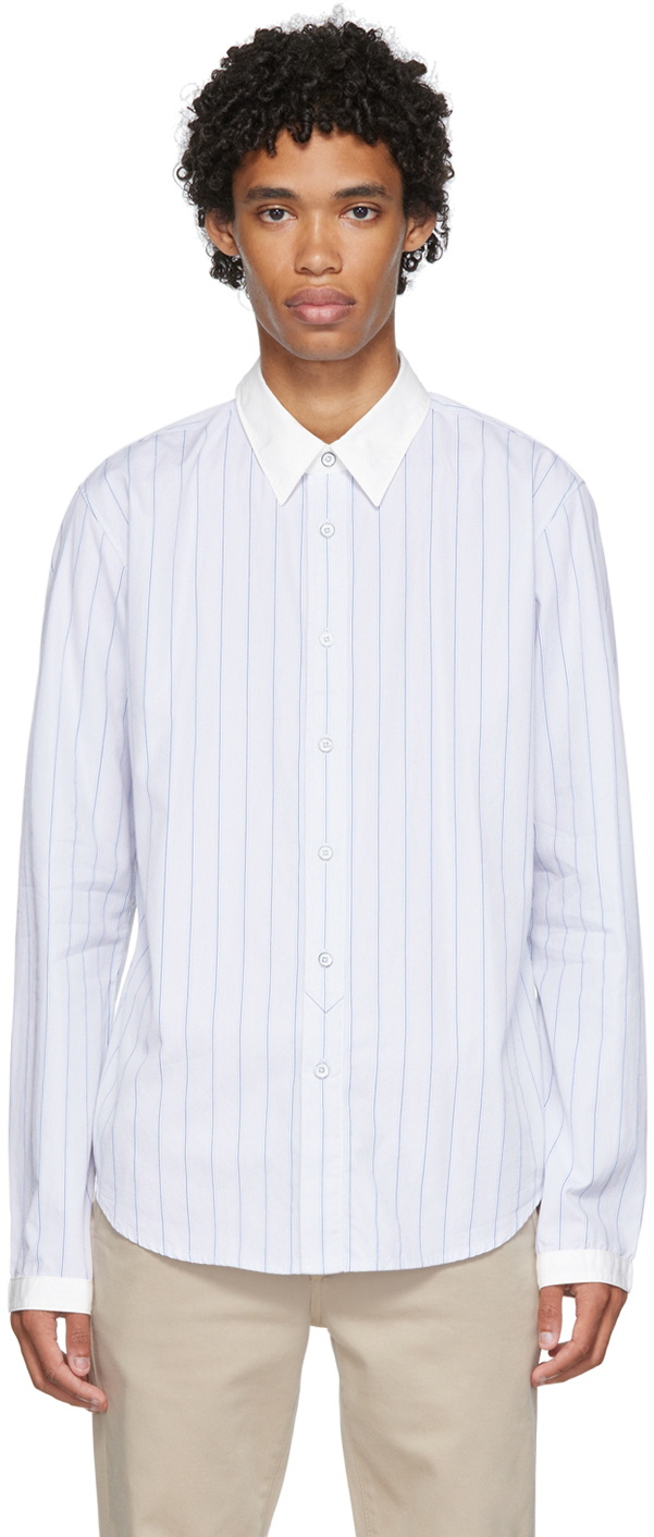 rag & bone White Archive Stripe Shirt Rag and Bone