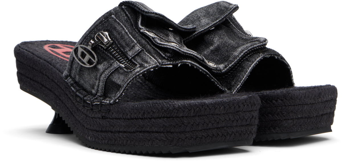 Diesel Black D-Ibiza 40 Pck Heeled Sandals Diesel