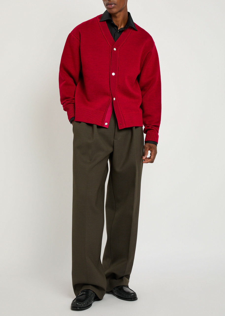 Jacquemus Le Cardigan Doppio Fine-knit Cardigan Red Jacquemus