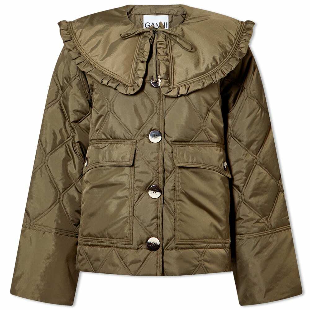 GANNI Recycled Ripstop Collar Jacket GANNI