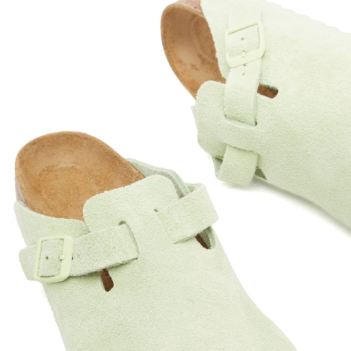 Birkenstock Boston Clog - Faded Lime Suede Birkenstock