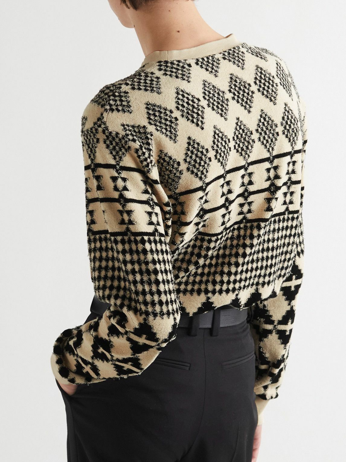SAINT LAURENT - Jacquard-Knit Sweater - Neutrals Saint Laurent