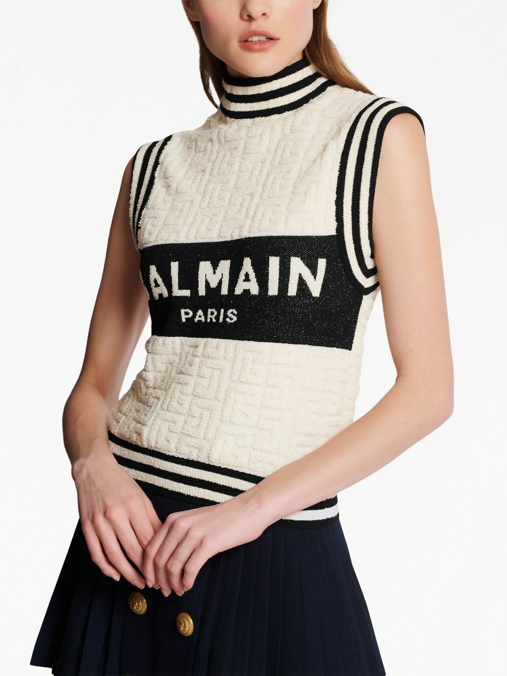 BALMAIN - High Neck Sleeveless Top Balmain