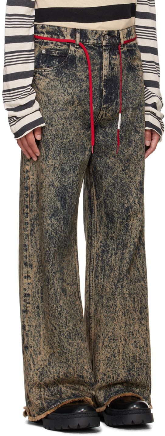 Marni Brown Marble-Dyed Jeans Marni