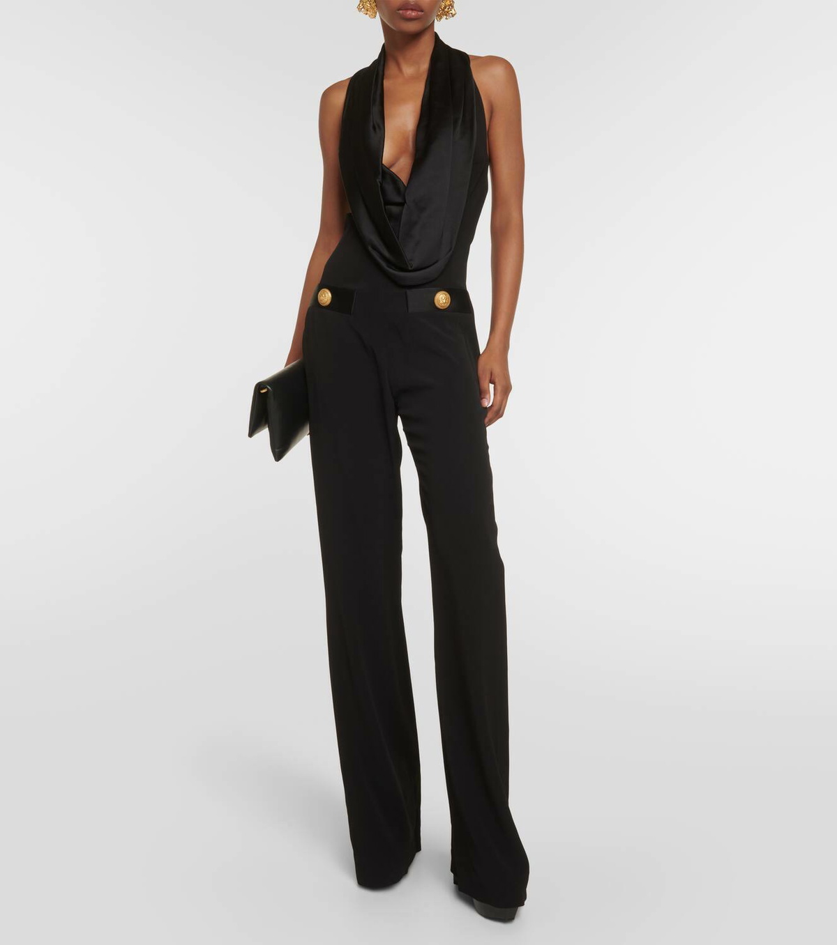 Balmain Halterneck flared jumpsuit Balmain