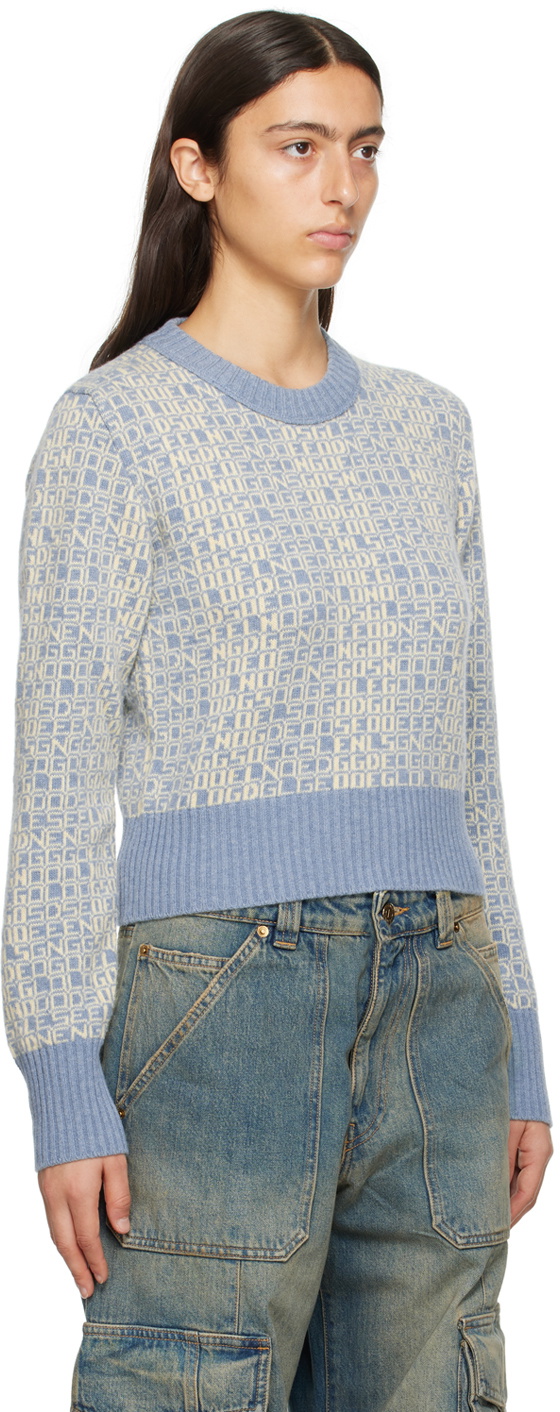 Golden Goose Blue & Off-White Jacquard Sweater Golden Goose Deluxe Brand