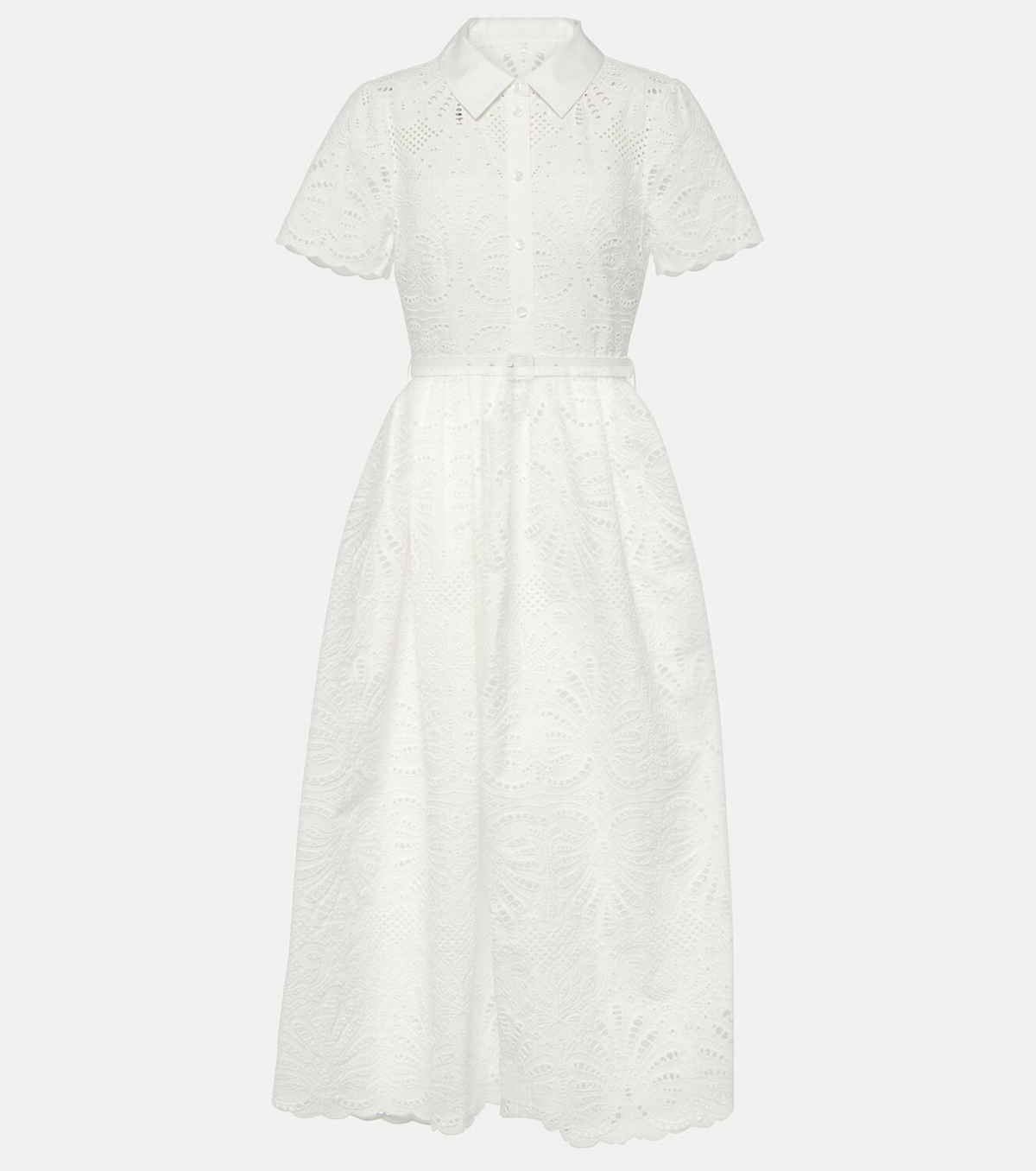 Self-Portrait Embroidered cotton midi dress Self-Portrait