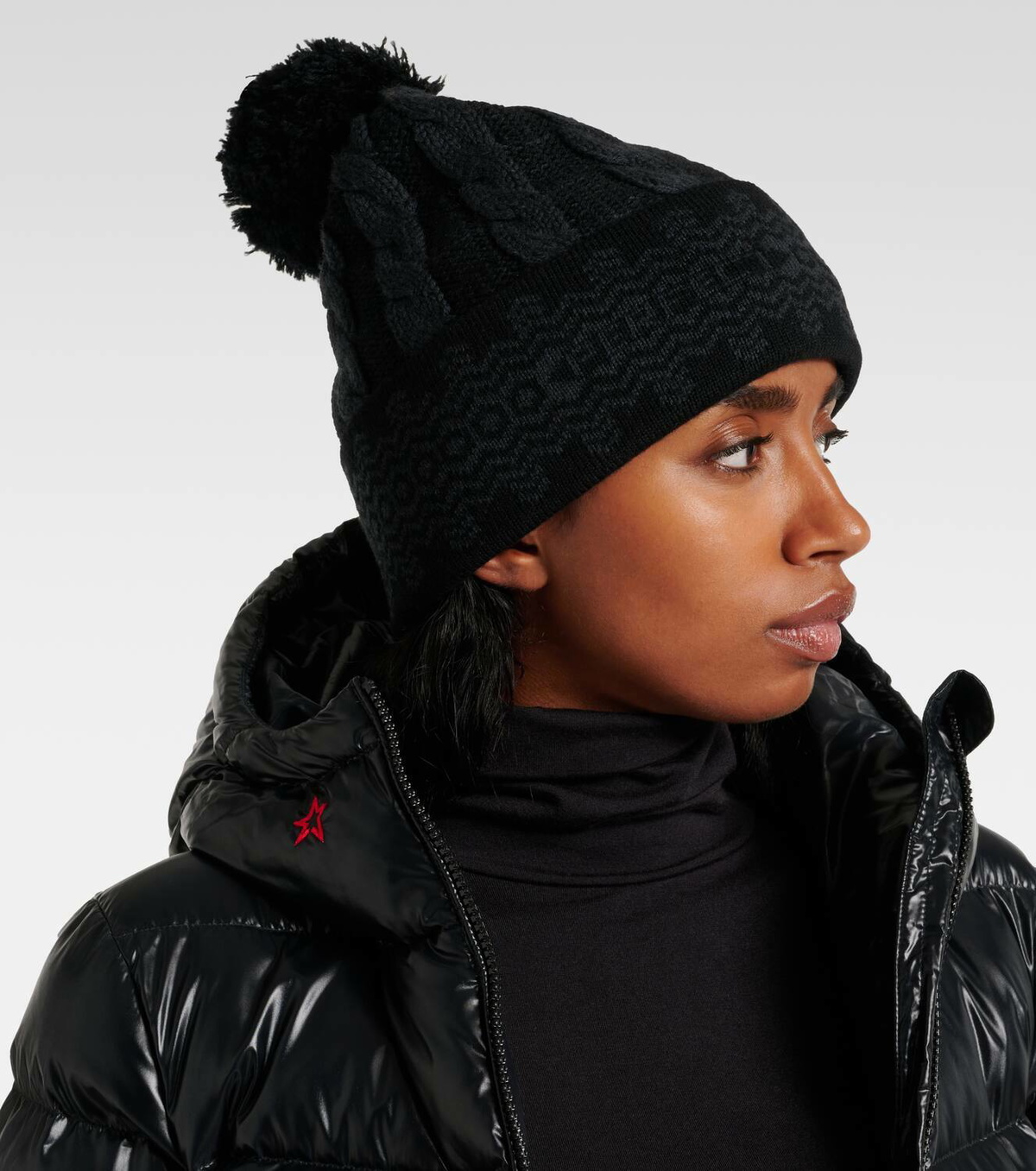 Perfect Moment Bobble cable-knit wool beanie Perfect Moment